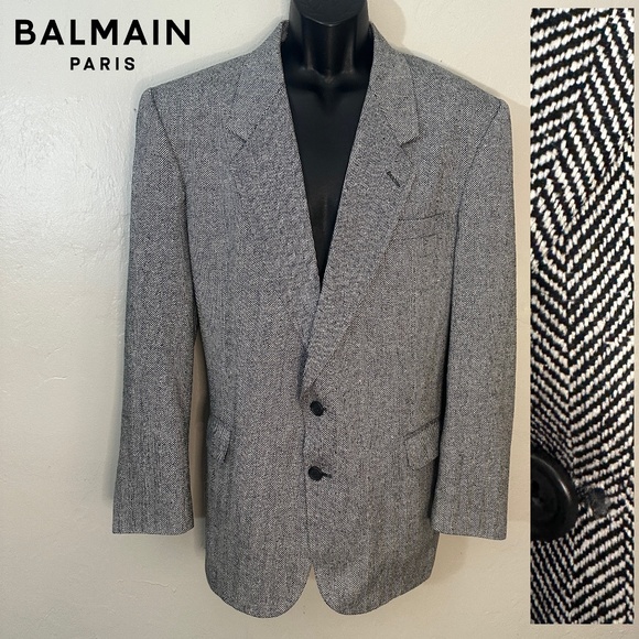 Balmain | Suits & Blazers | Balmain Pure Silk Blazer 44r Gently Worn ...